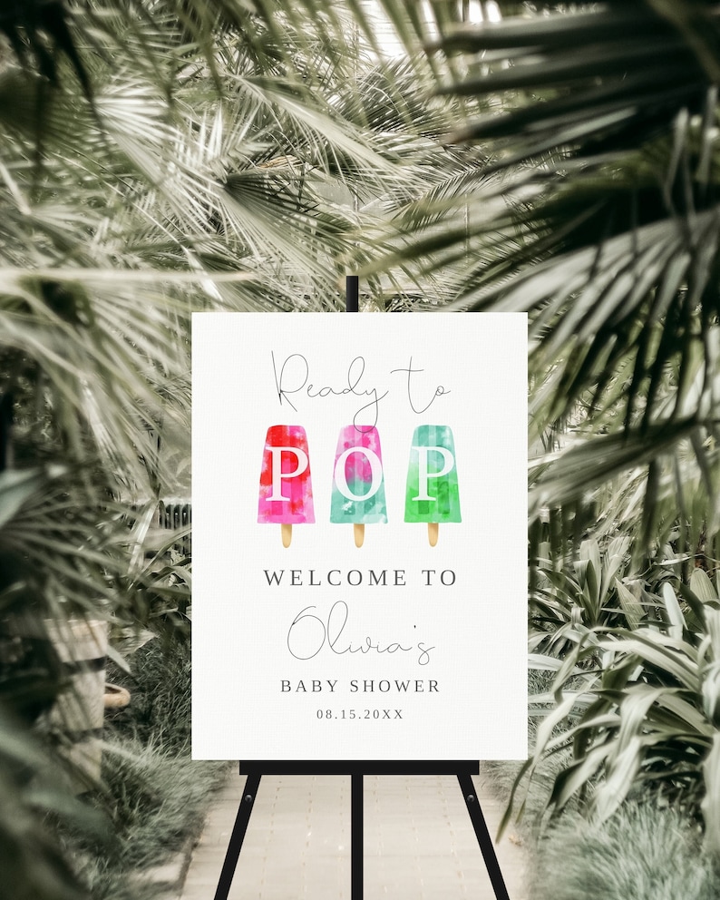 Popsicle Theme Baby Shower Welcome Sign | Instant Download | Editable ...
