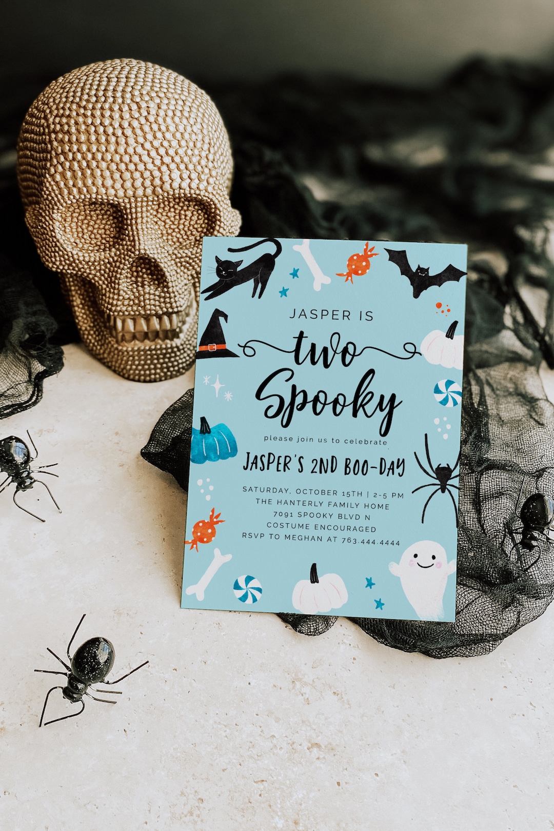 Halloween Birthday Invitation | Two Spooky Invite | Halloween Party ...