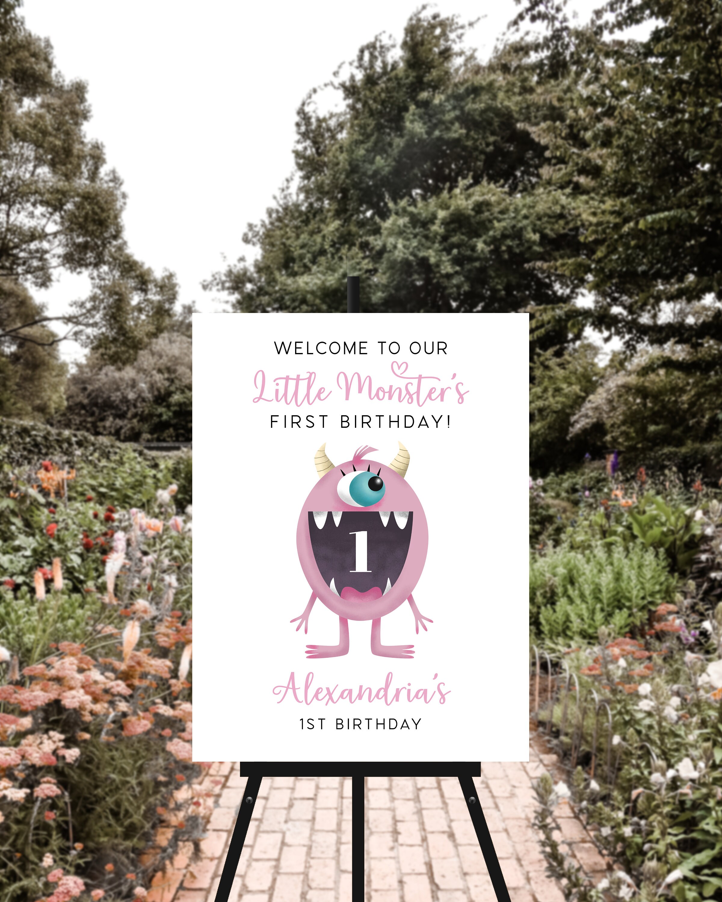Little Monster Welcome Sign | Monster Birthday Party | Party Decor ...
