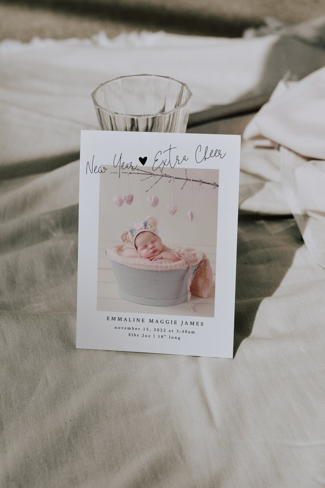 New Year's Birth Announcement Card | New Year Extra Cheer | New Baby ...