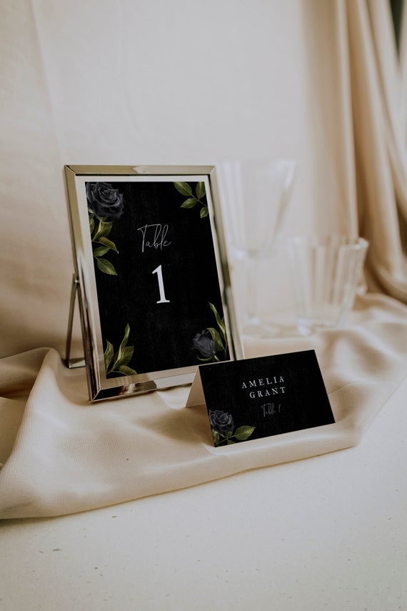Gothic Place Card & Table Number Template Halloween Wedding - Etsy