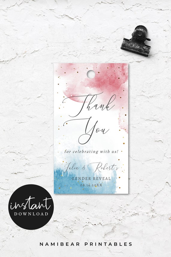 Paper Invitations & Announcements Templates Pink or Blue Printable ...