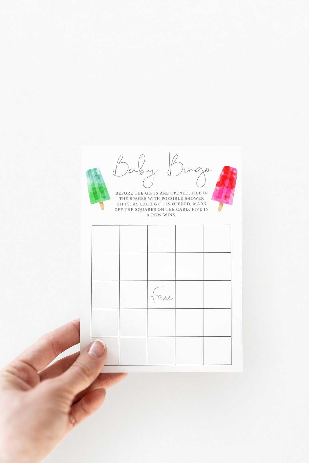 Popsicle Baby Shower Bingo Game | Instant Download | Gender Neutral ...