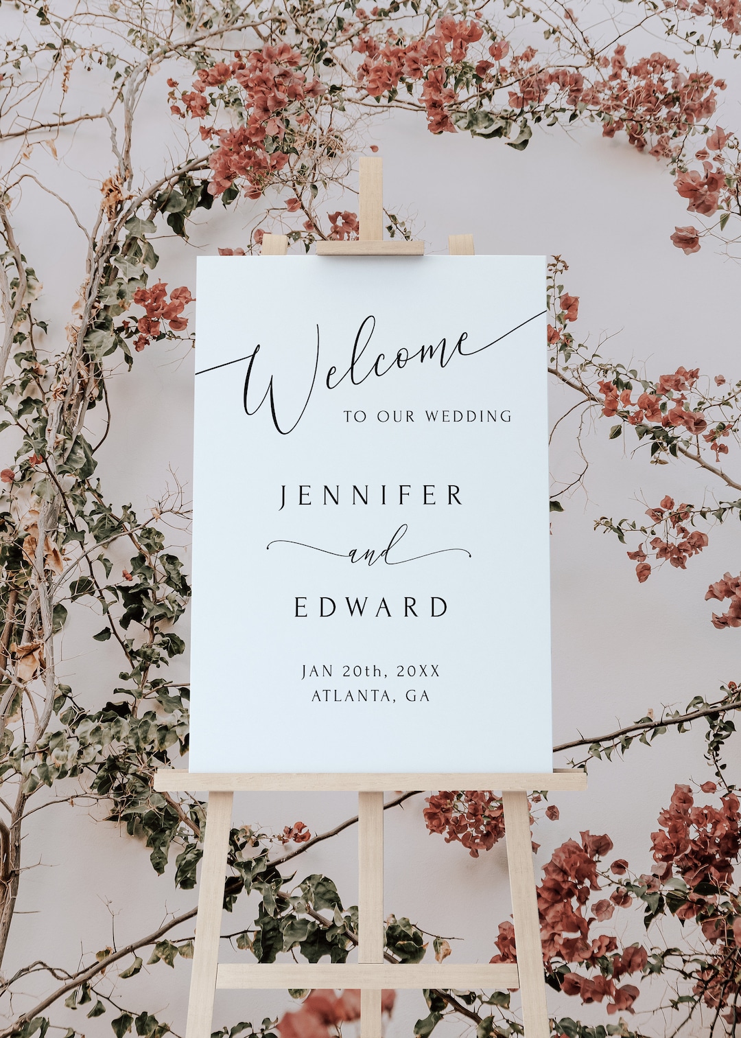 Minimalist Welcome Sign Template | Wedding Sign | Minimal Welcome Sign ...