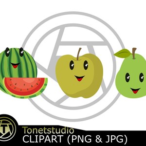 Fruits Bundle Clip Art, Fruits Clip Art Set, Tropical Fruits Clip Art ...