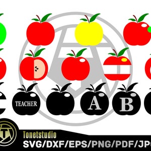 Apple Monogram,apple Svg,teacher Apple Svg,kids Apple Svg,teacher ...