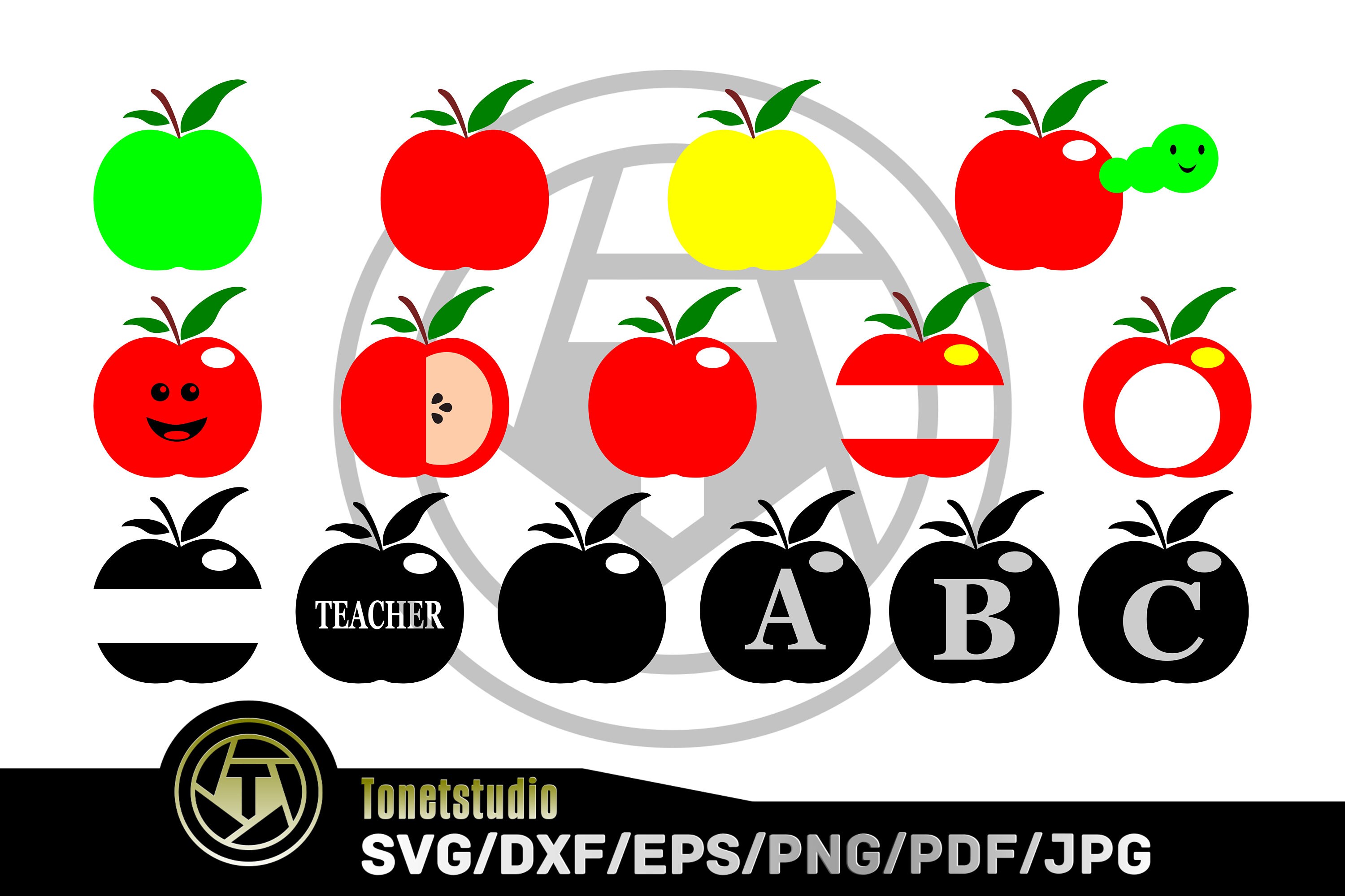 Apple Monogram,apple Svg,teacher Apple Svg,kids Apple Svg,teacher ...
