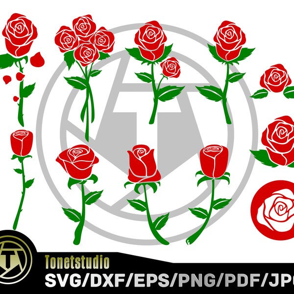 Roses Svg - Etsy