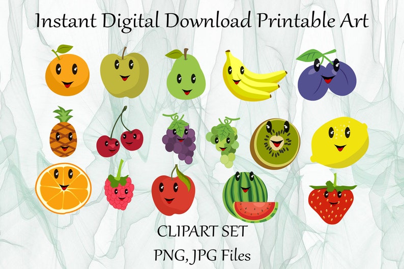 Fruits Bundle Clip Art Fruits Clip Art Set Tropical Fruits | Etsy