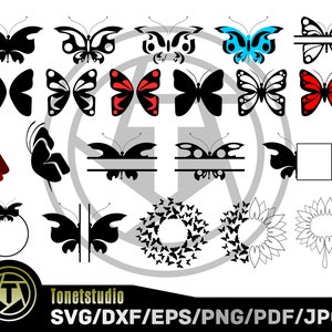 Butterfly Monogram Frame,butterflies Svg, Butterfly Svg,flower Svg ...