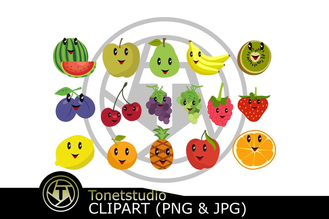 Fruits Bundle Clip Art, Fruits Clip Art Set, Tropical Fruits Clip Art ...