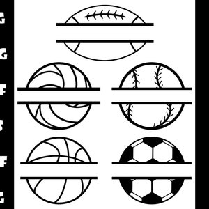 Sports Balls SVGSports SVG BundleSports Balls MonogramsName | Etsy