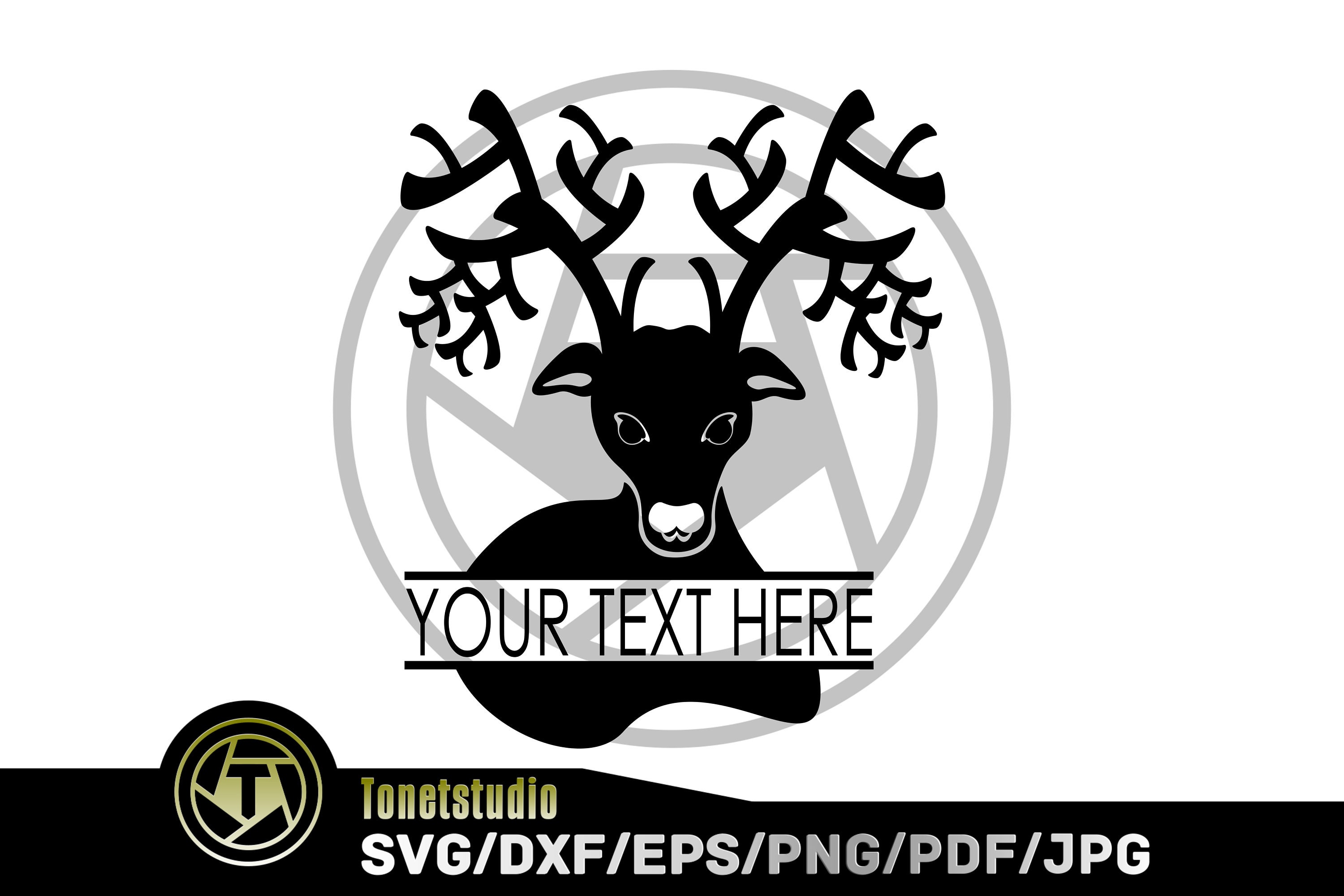 Split Head Deer Svg,deer Head Svg,deer Svg,deer Head Split Monogram Svg ...