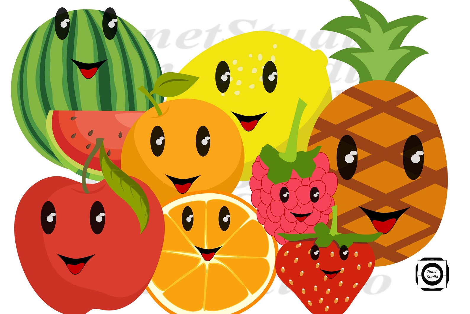Fruits Bundle Clip Art Fruits Clip Art Set Tropical Fruits | Etsy