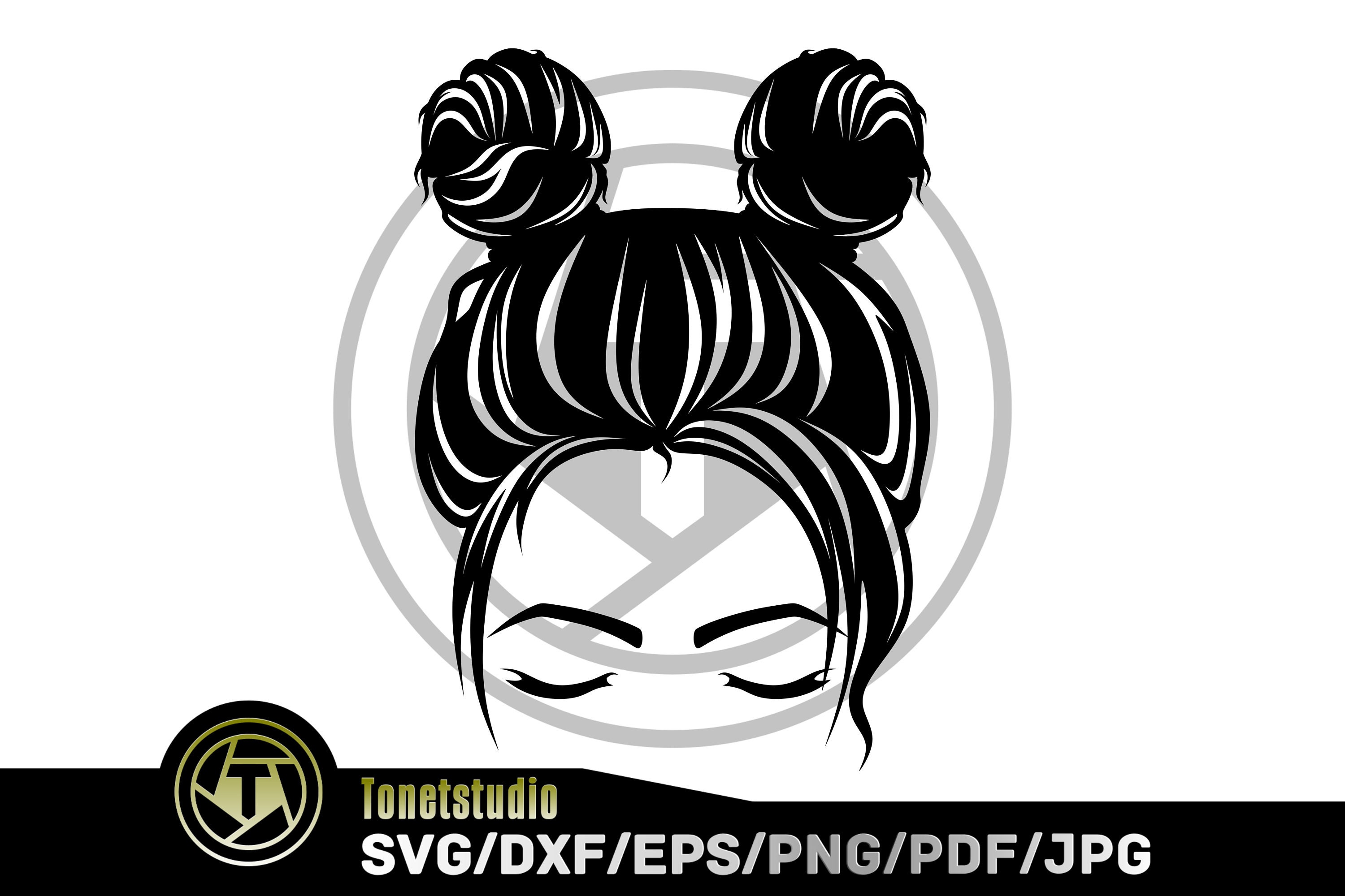 Messy Hair Bun Svg,messy Bun Svg,messy Bun Face Svg,girl Svg,mom Svg ...