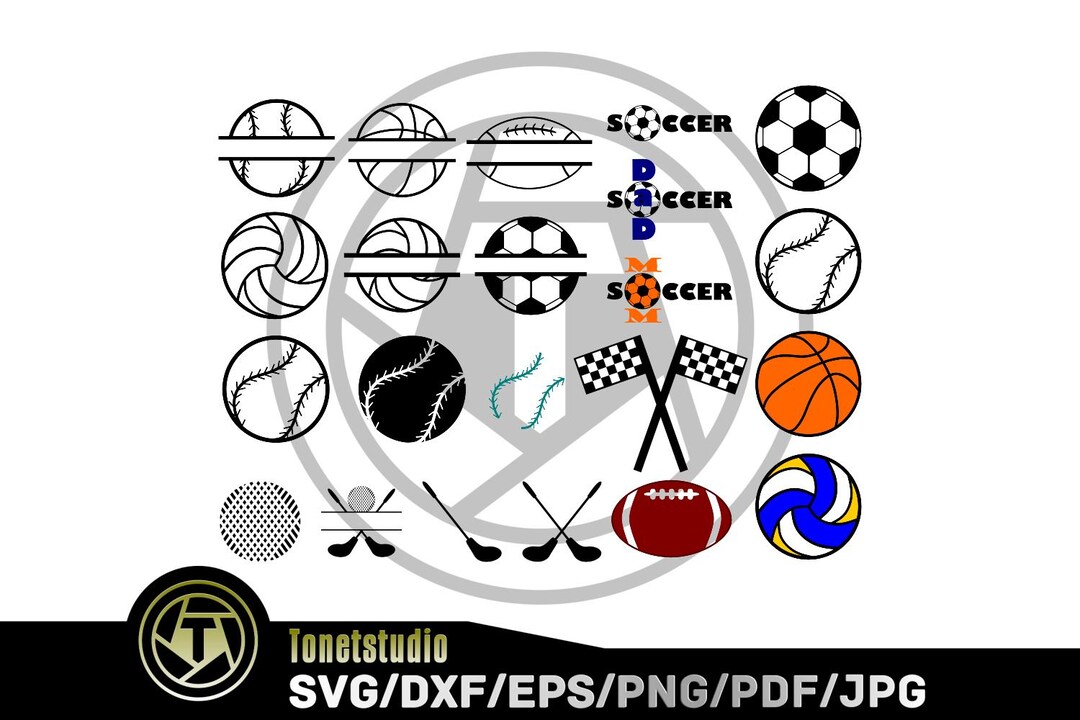 Sports Balls Svg,sports SVG Bundle,sports Balls Monograms,name Frames ...