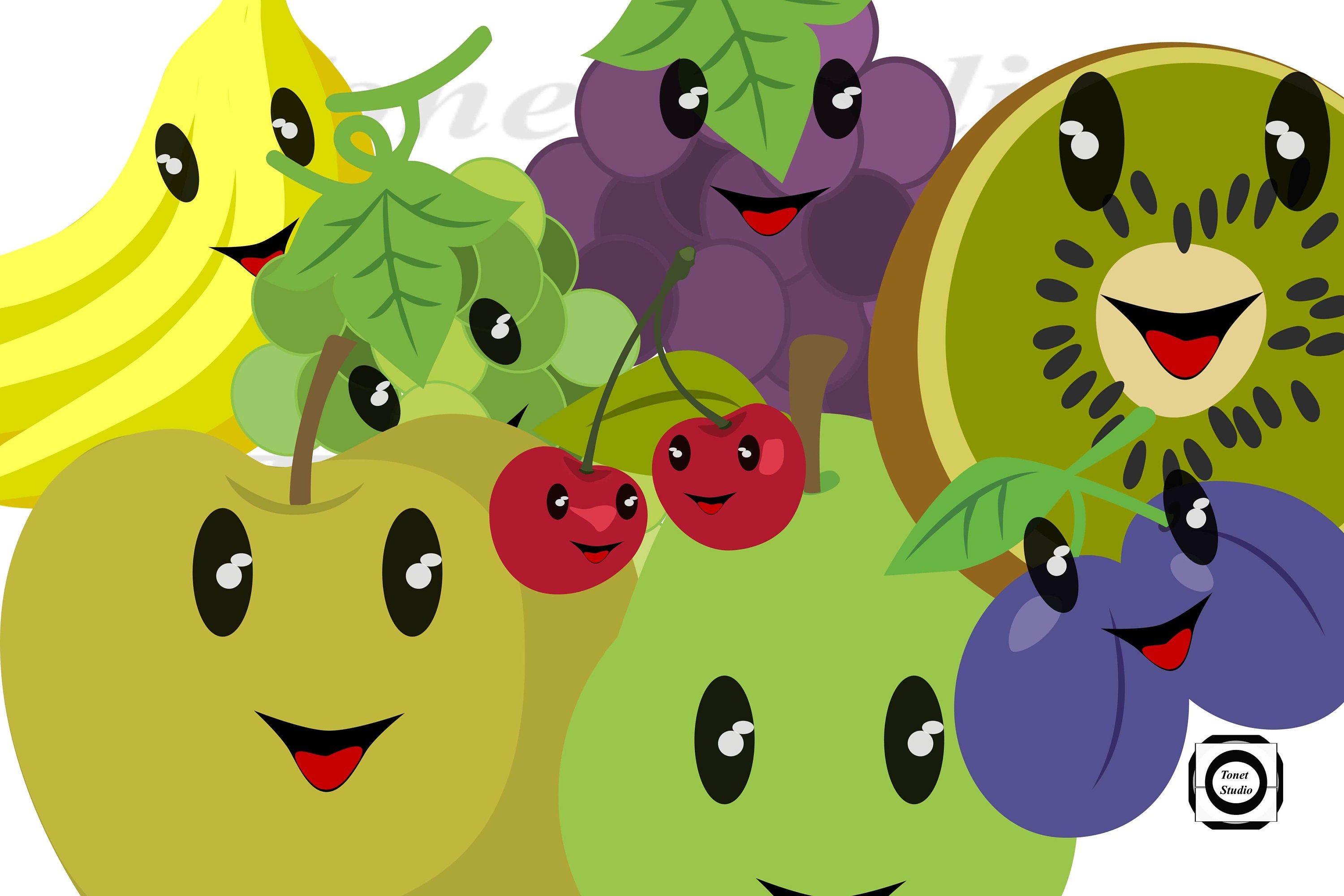 Fruits Bundle Clip Art Fruits Clip Art Set Tropical Fruits | Etsy