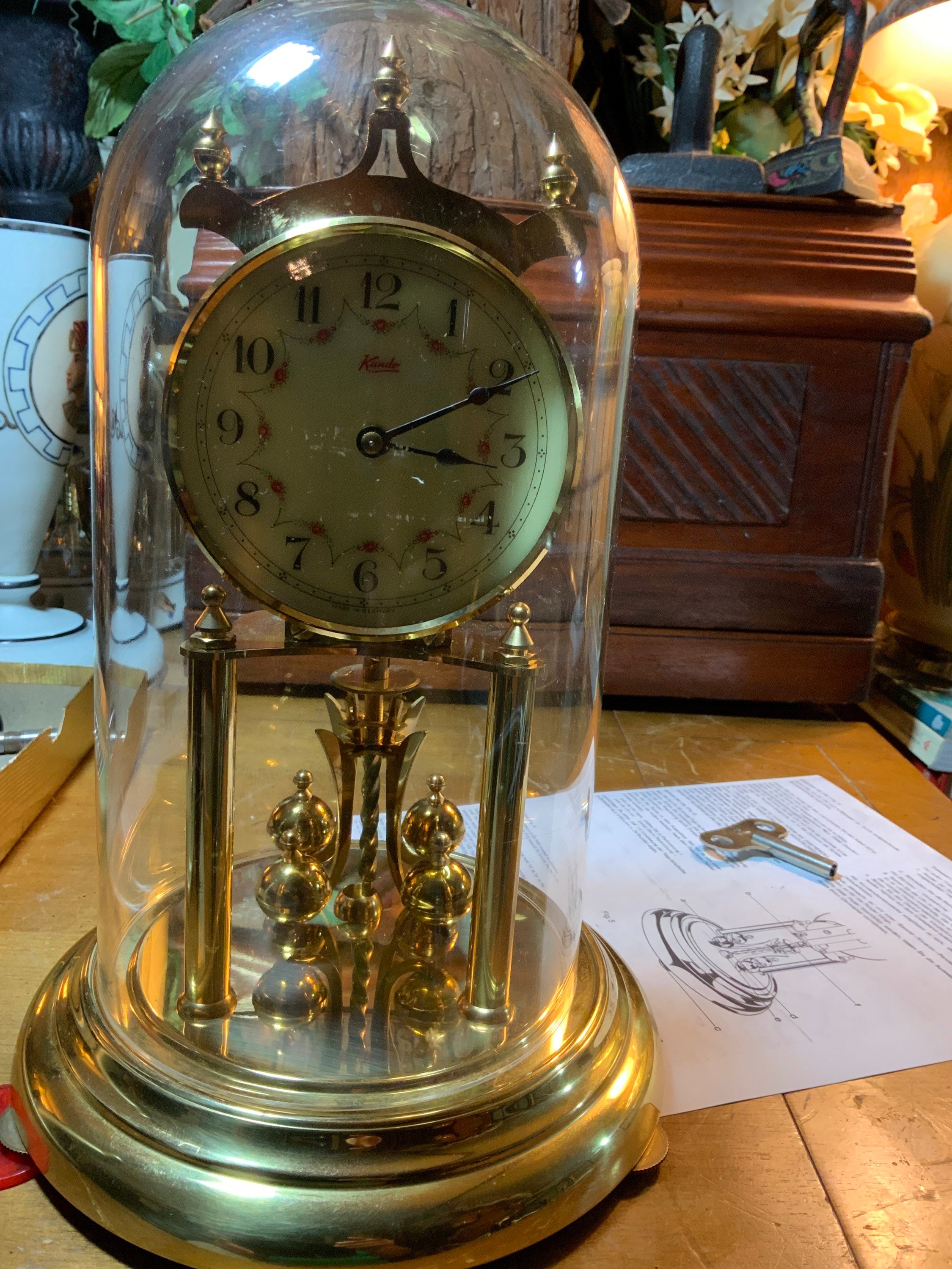 Vintage Kundo 400 Day Anniversary Clock Germany Plastic Dome K O Trade vintage-kundo-400-day-anniversary-clock-germany-plastic-dome-k-o-trade