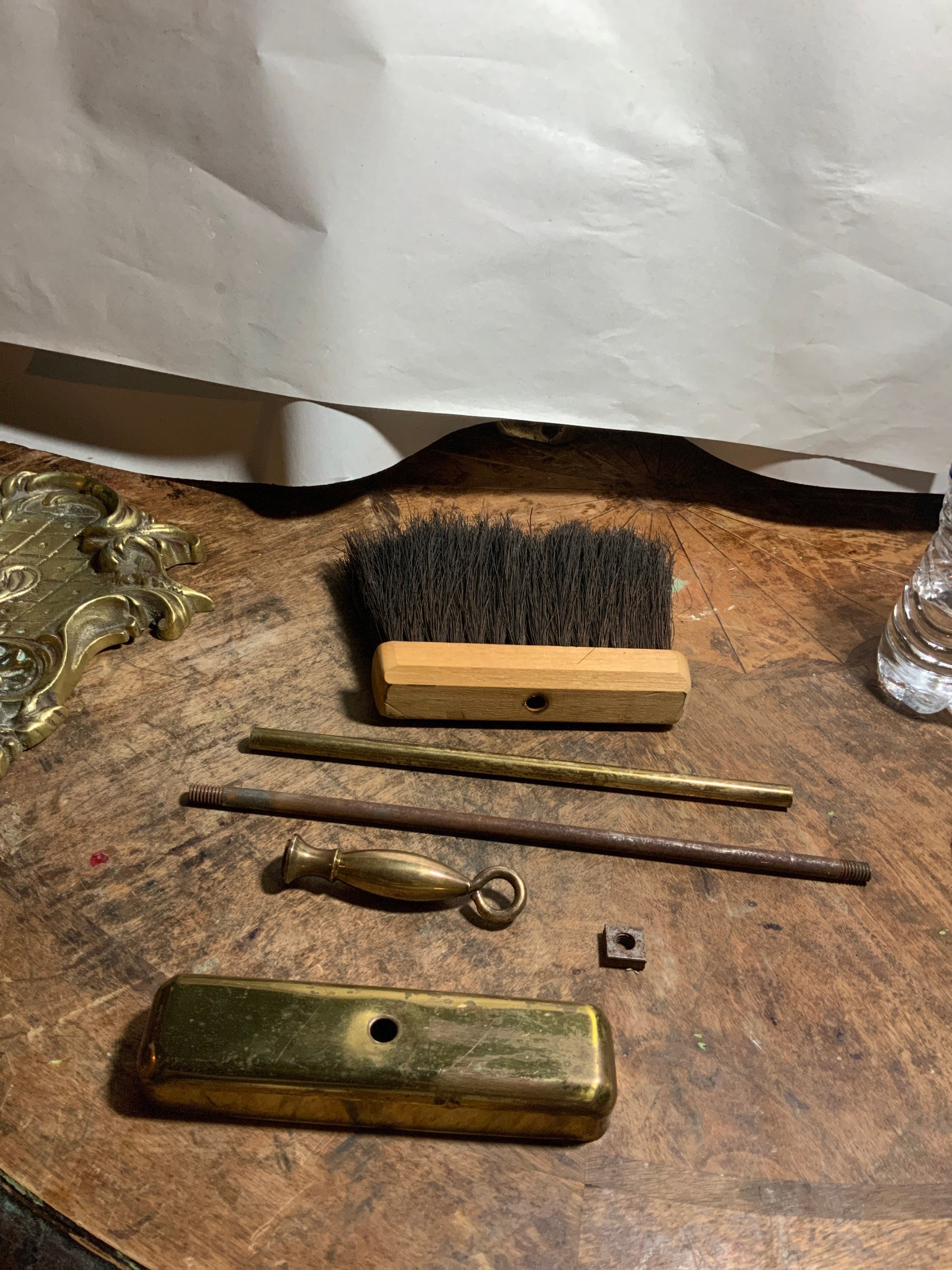 Antique Old World Colonial Quality Fireplace Brass Tool Set,Came W ...
