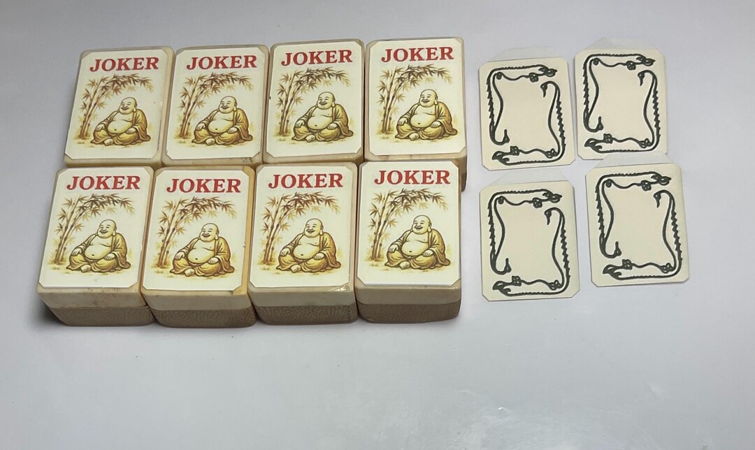 Vintage Mahjong Joker Stickered Tiles-set of 8 & 4 Soap Stickers - Etsy