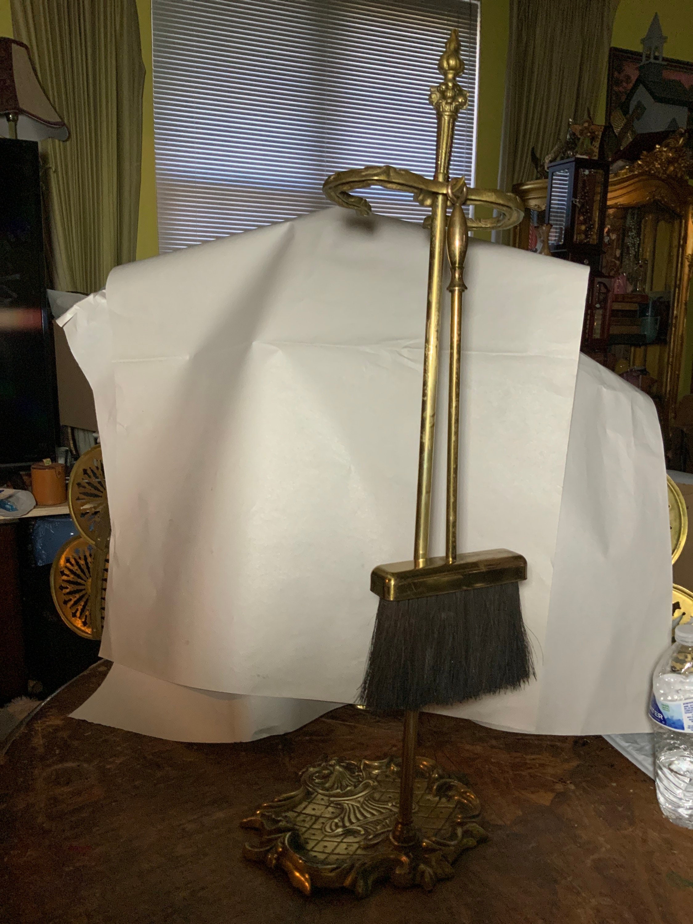 Antique Old World Colonial Quality Fireplace Brass Tool Set,Came W ...