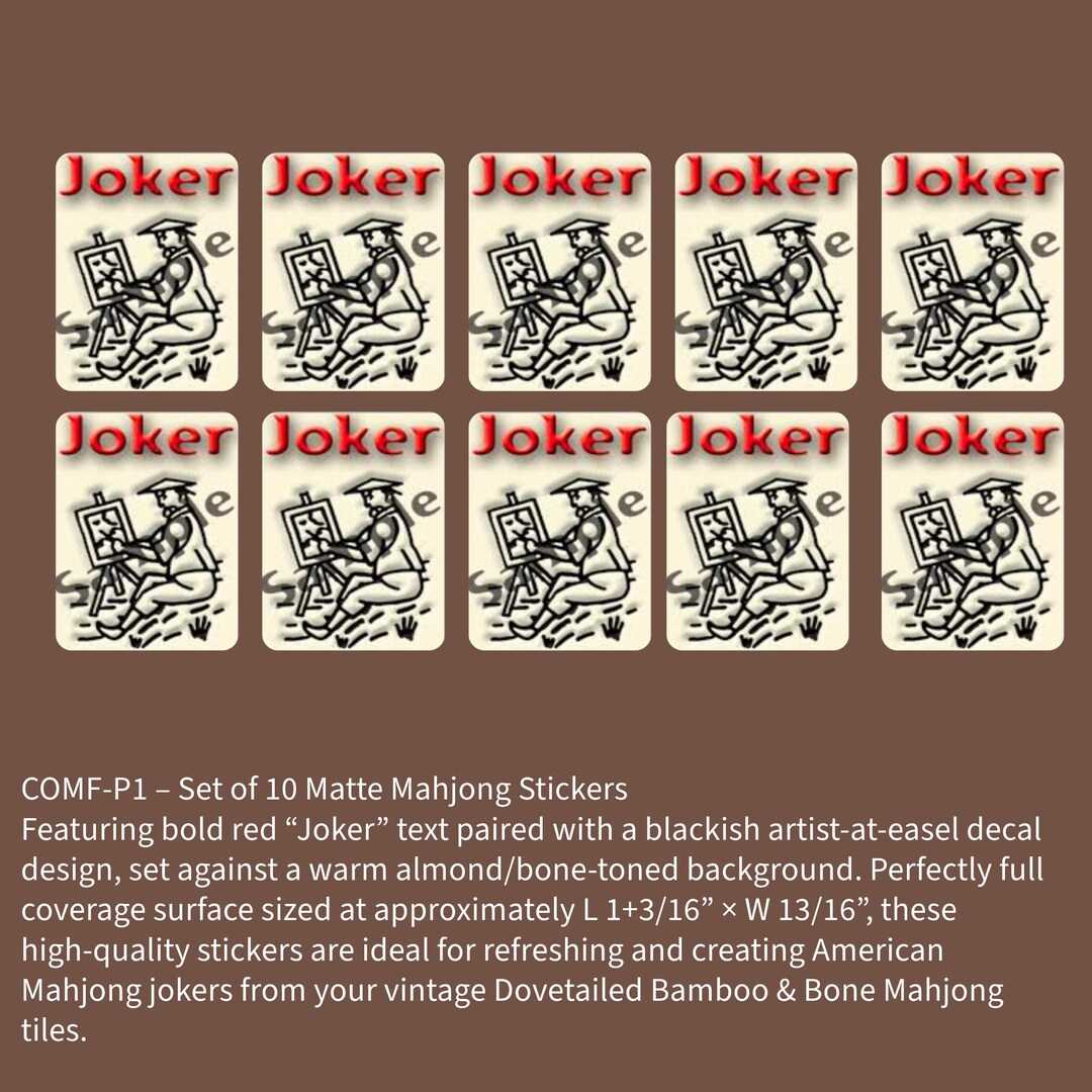 Vinyl Removable Joker Stickers With Available Options-set of 10 Matte ...