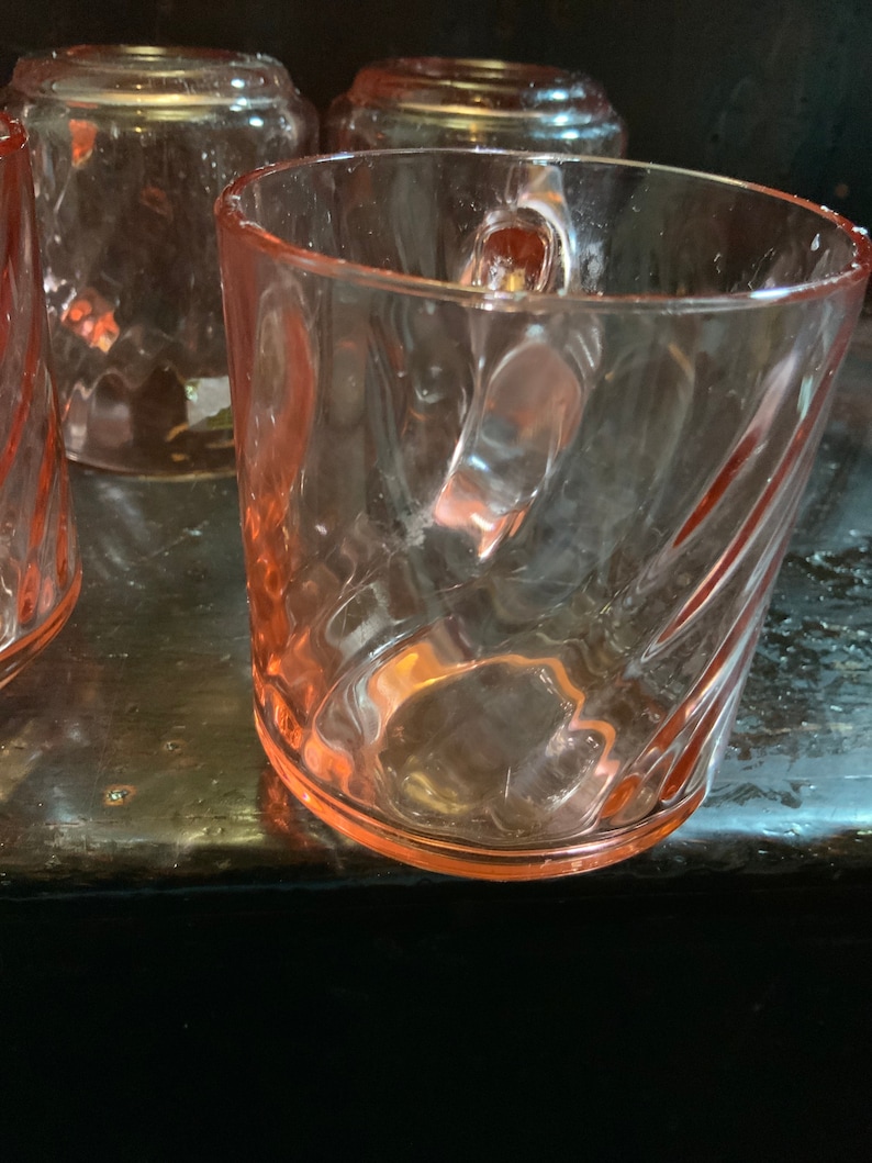 Set of 6 Vintage Arcoroc France Glassware Drinking Glass Mugs W/ Color ...