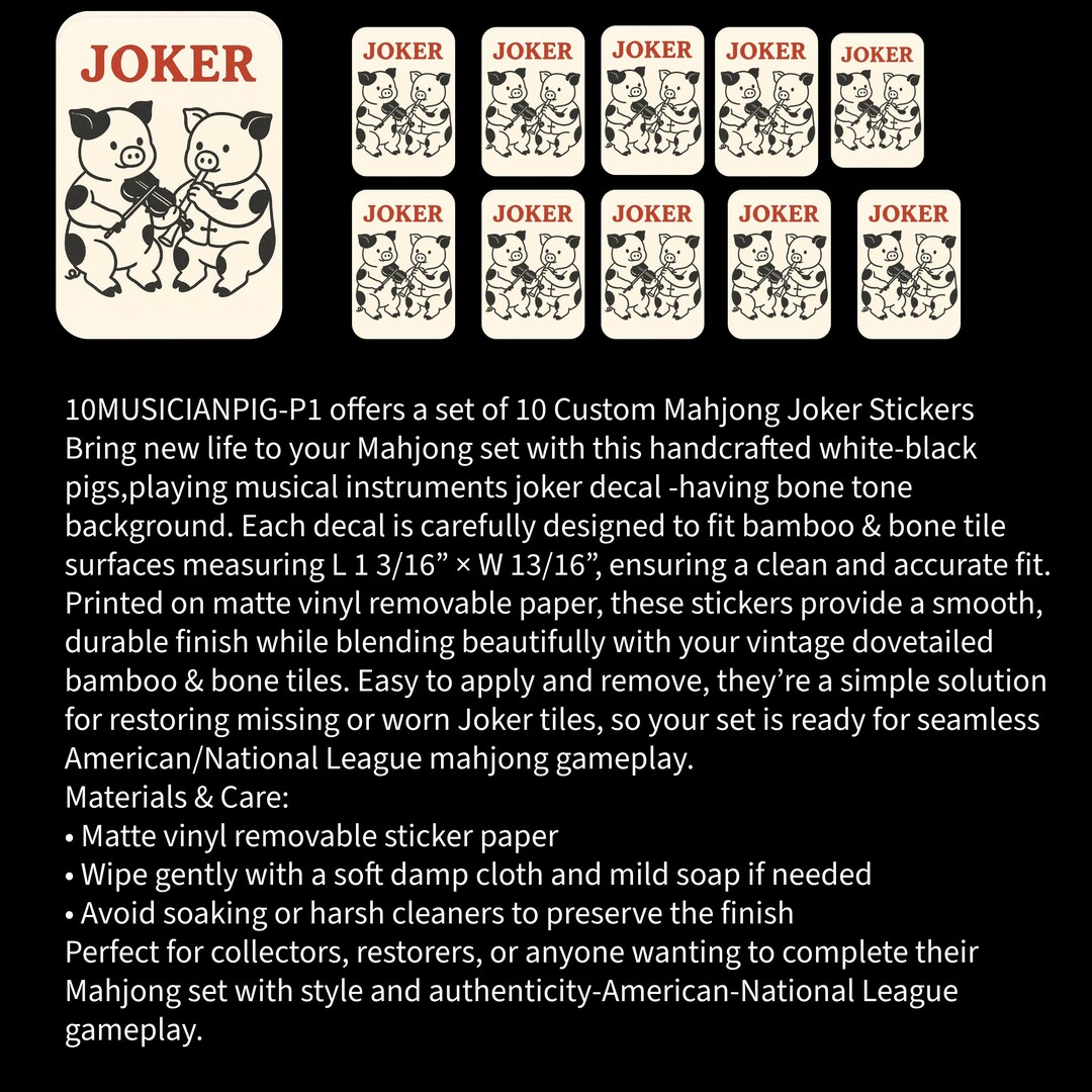 Mahjong Joker-soap Stickers– Cancer Awareness & Musical Animal Jokers ...