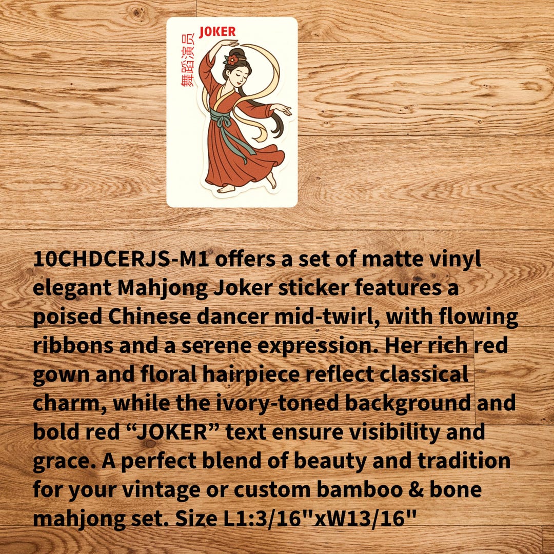 Mahjong Vinyl Stickers – Variety of Chinese Decals on Bone-inspired ...