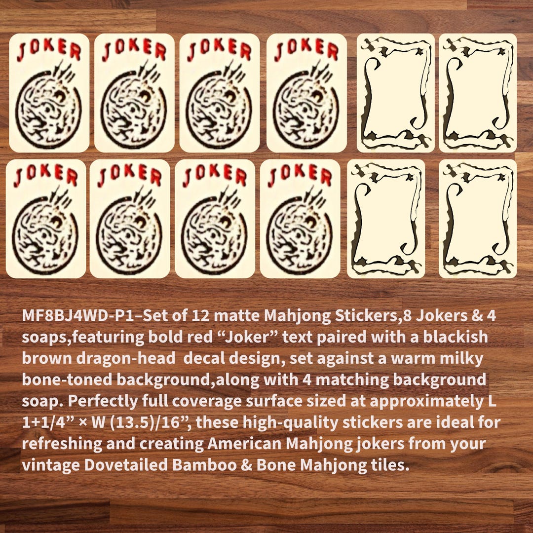 Mahjong Stickers – Various Epic Decal Designs Set on Milky-bone-toned ...