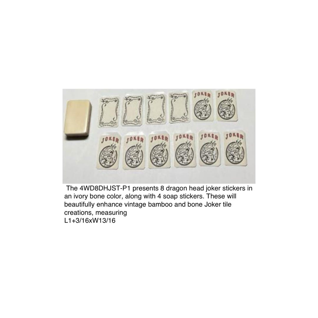 Mahjong Joker Flower & Soap Stickers – Ivory Bone Color – Custom Tile ...