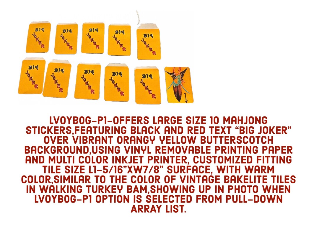 Large Joker Stickers Various Orangy Yellow Butterscotch,customized ...