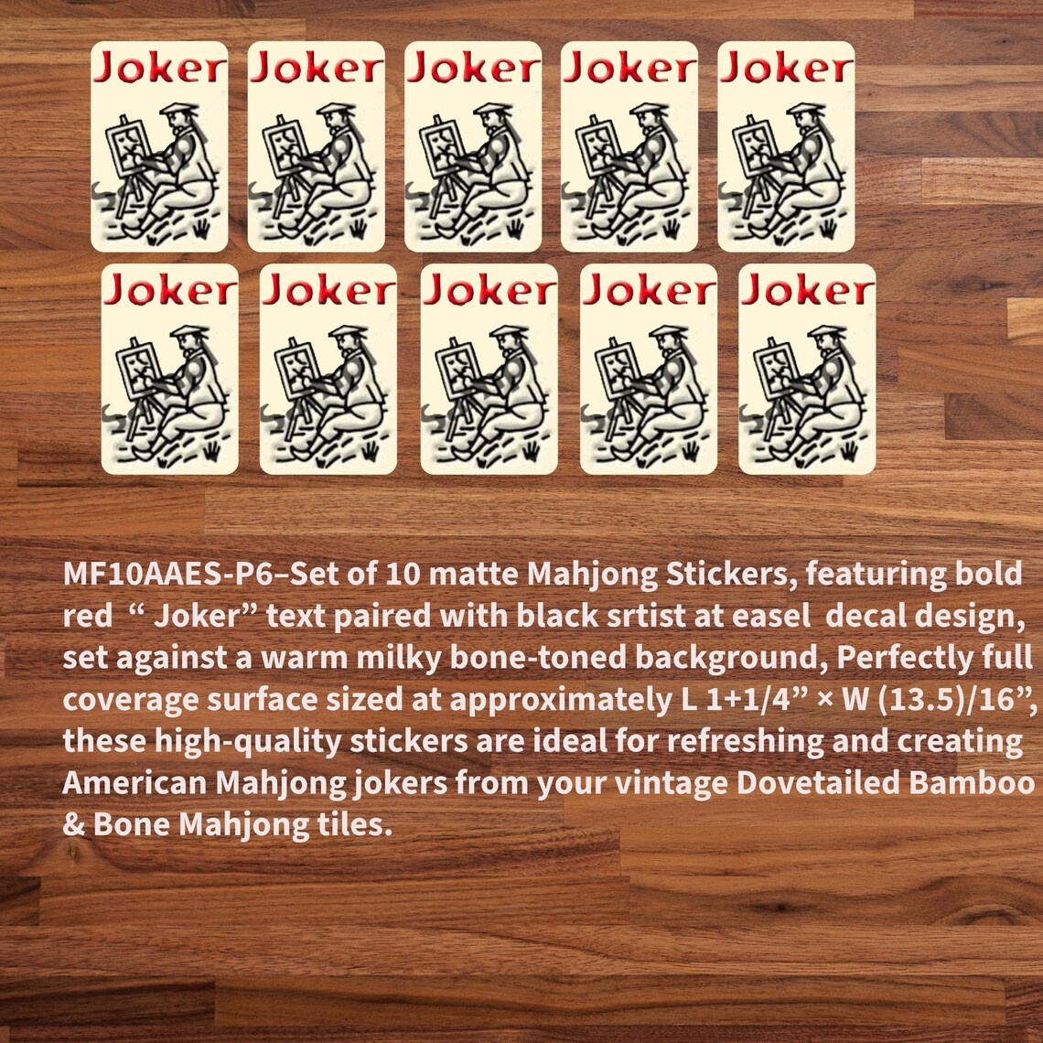 Mahjong Stickers – Various Epic Decal Designs Set on Milky-bone-toned ...