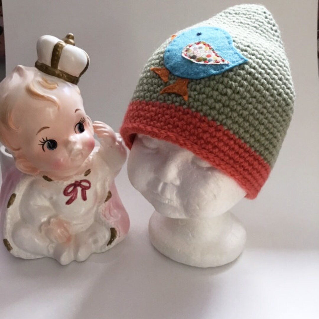 Pixie Hat, Pointy Baby Hat, Blue Bird Baby Hat, Photo Prop Baby Gnome ...