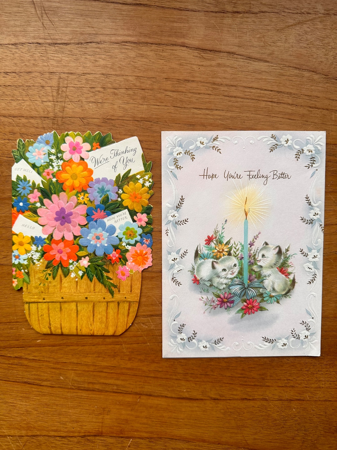 Two Vintage Get Well Cards - Etsy