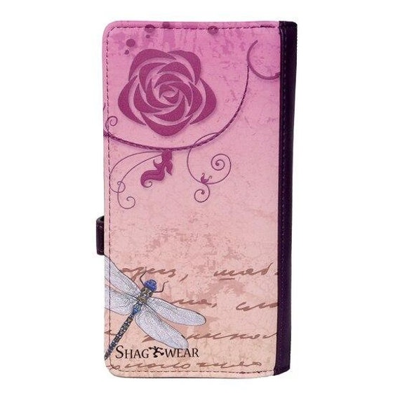 Large Wallet Vintage Dragonfly Small Leather Wallet Leather | Etsy