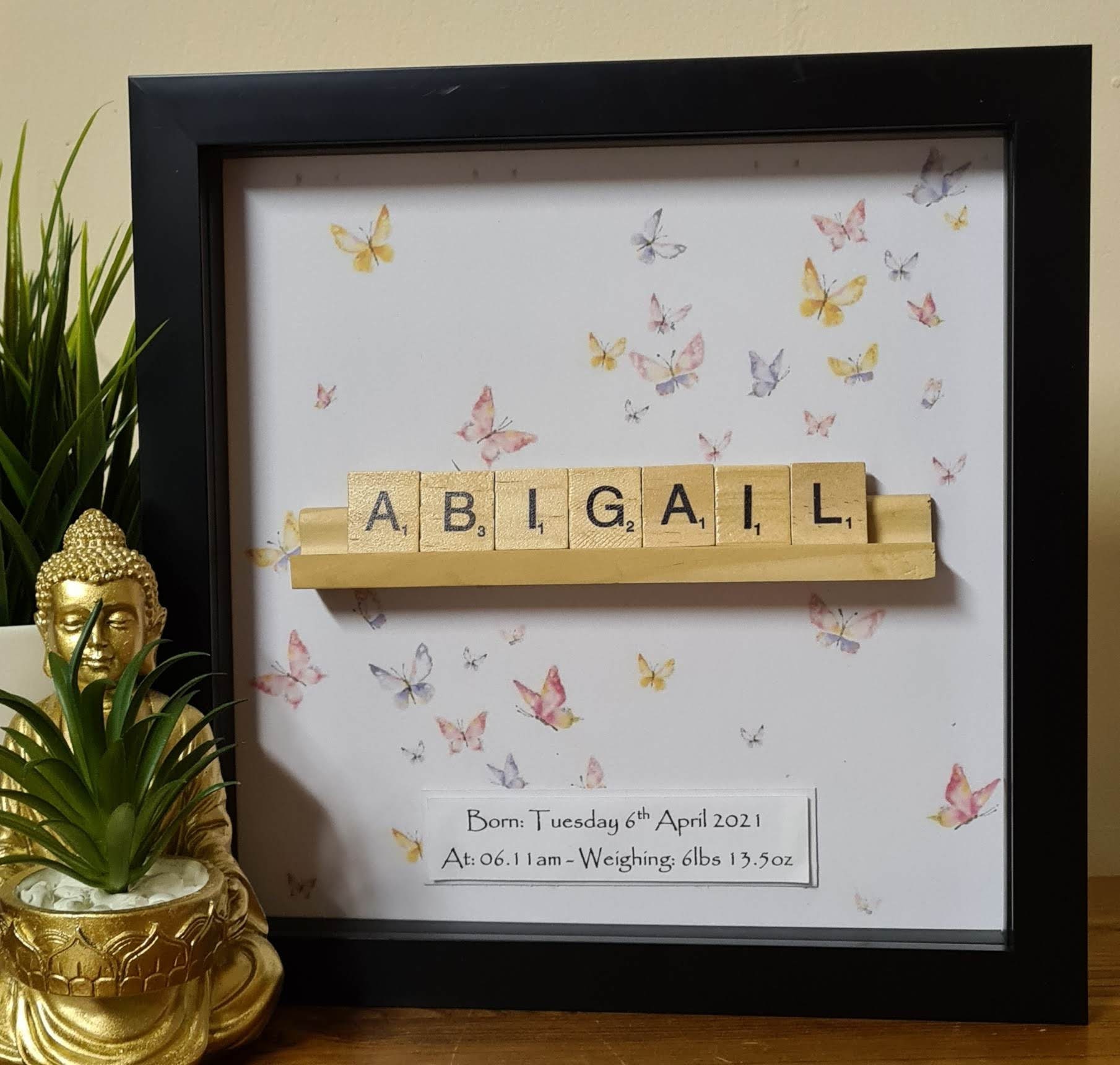 New Born Personalised Scrabble Rack - Etsy UK