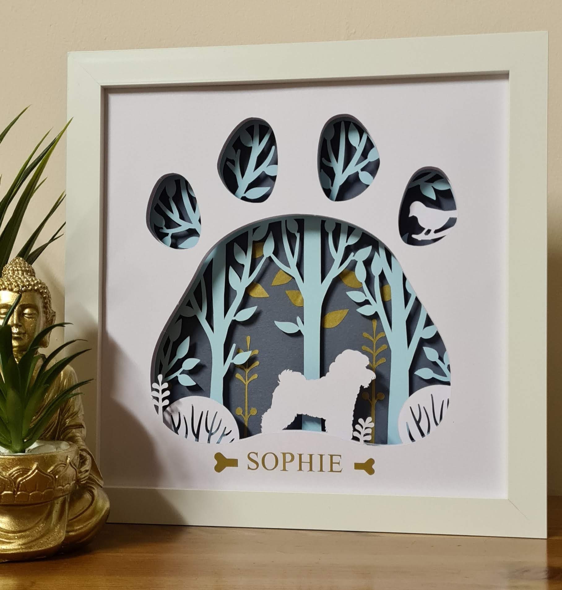 Personalised Dog Paw Frame - Lightbox - Etsy