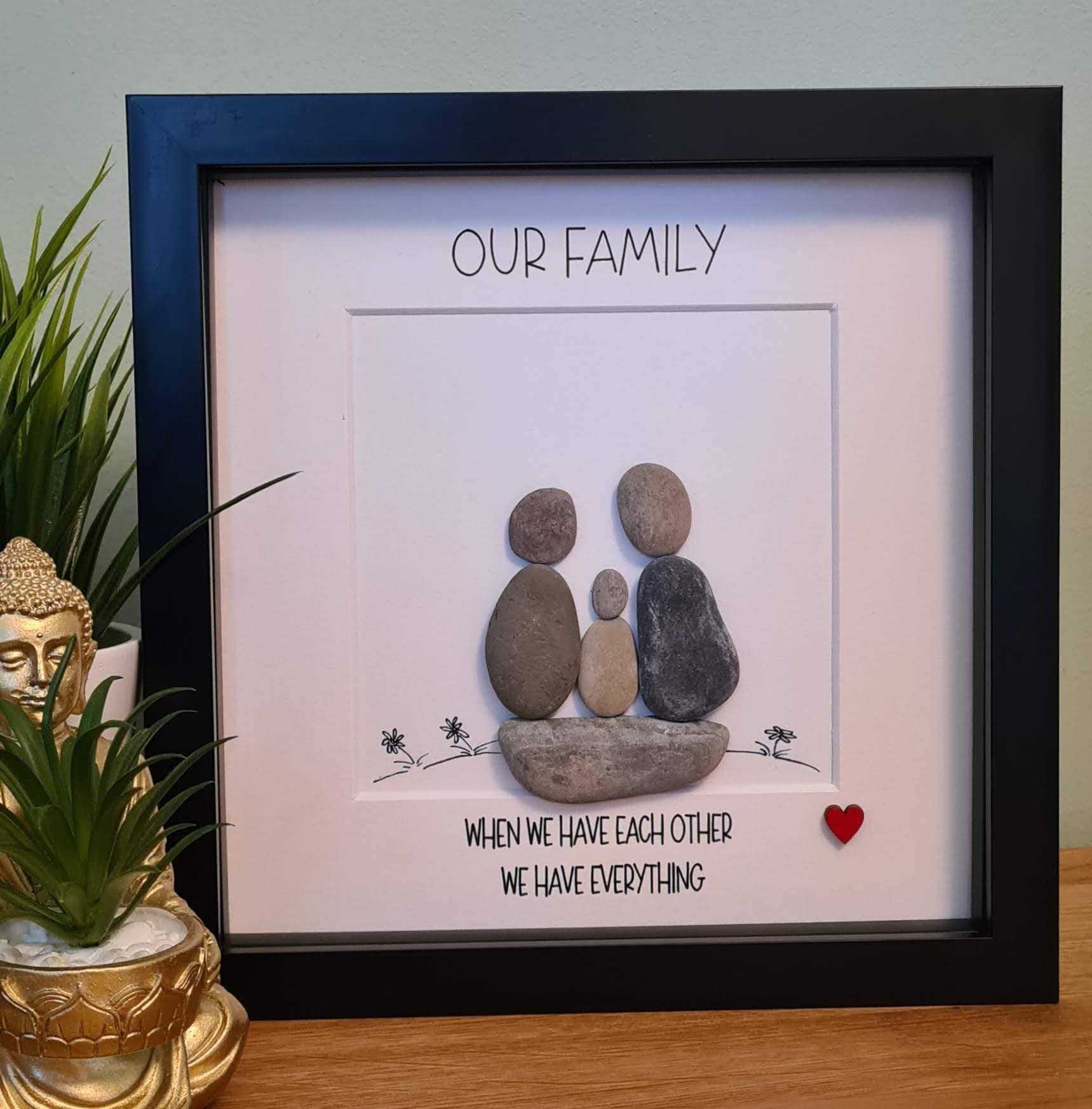 Our Family - Pebble Art Frame - Etsy