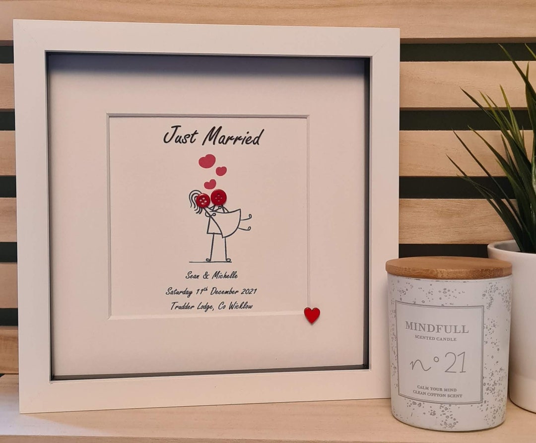 Just Married - Button Small Frame - Etsy