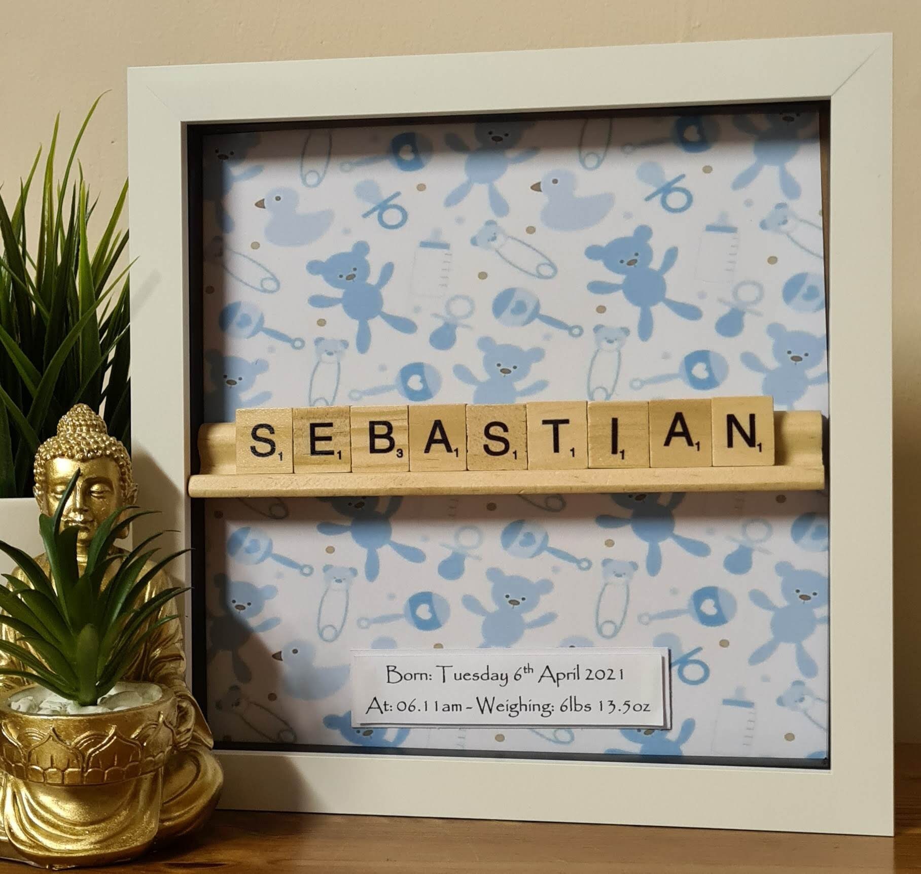 New Born Personalised Scrabble Rack - Etsy UK
