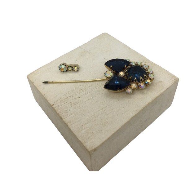 Blue Rhinestone Pin - Etsy