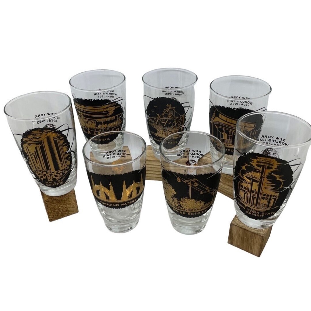 World's Fair Glasses Midcentury Modern-1964-1965 World's Fair Souvenir ...