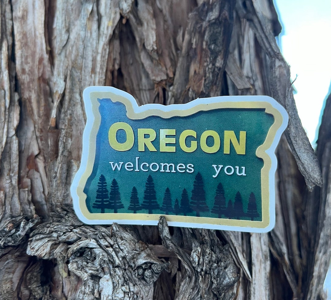 Oregon Welcome Sign Sticker - Etsy
