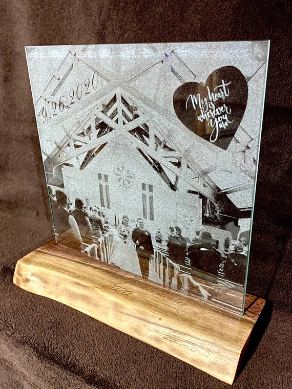 Custom Glass Engraved Photograph glass Only | Etsy
