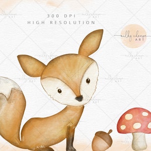 Watercolor Clipart, Woodland Animals Clipart, Forest Animal Clipart ...