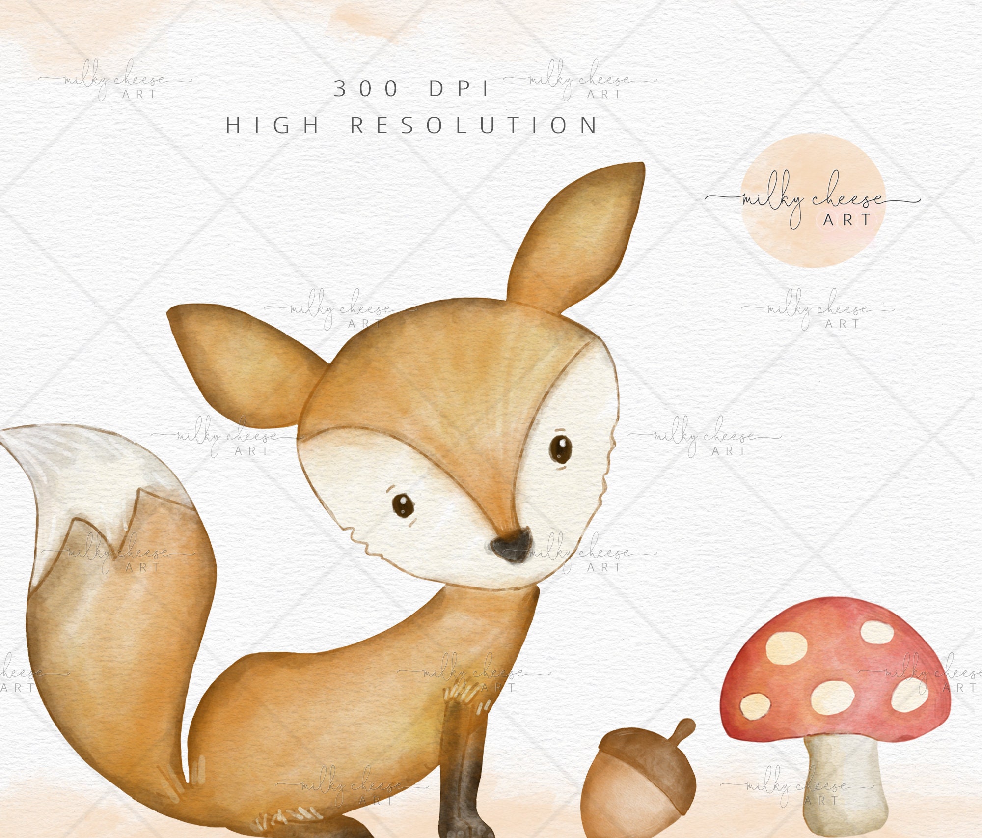 Watercolor Clipart Woodland Animals Clipart Forest Animal | Etsy