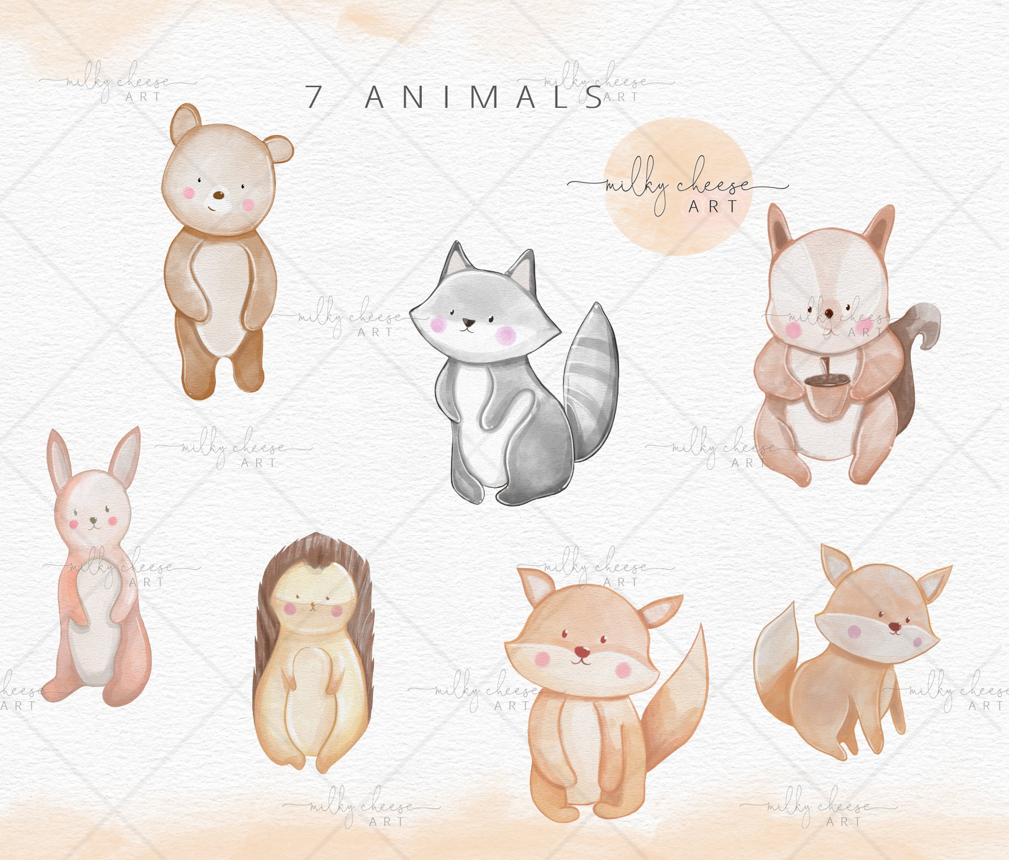 Woodland Nursery Clipart, Tribal Woodland Animals, Woodland Animals ...