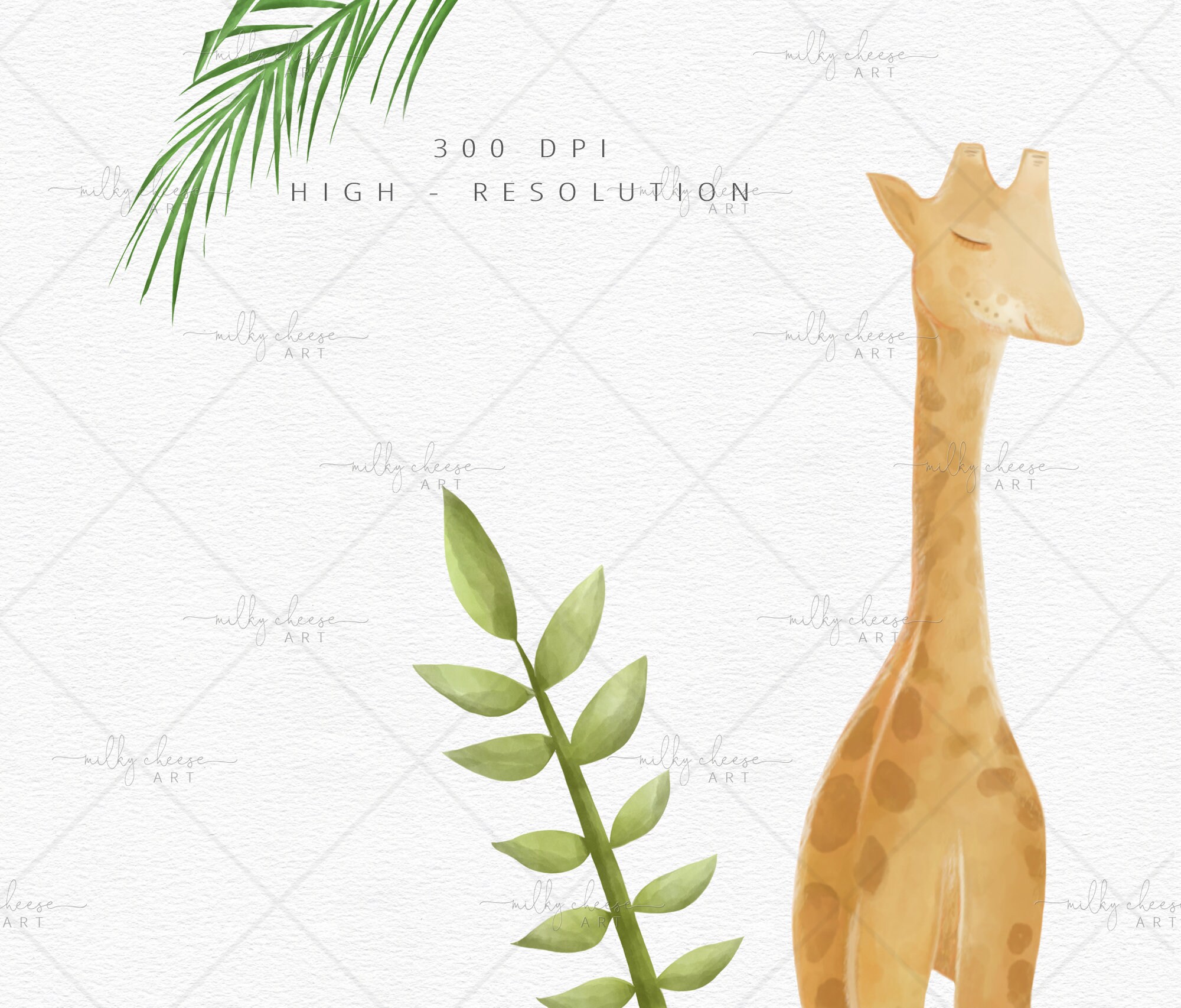 Watercolor Safari Animals Clipart Printable Clipart Nursery - Etsy