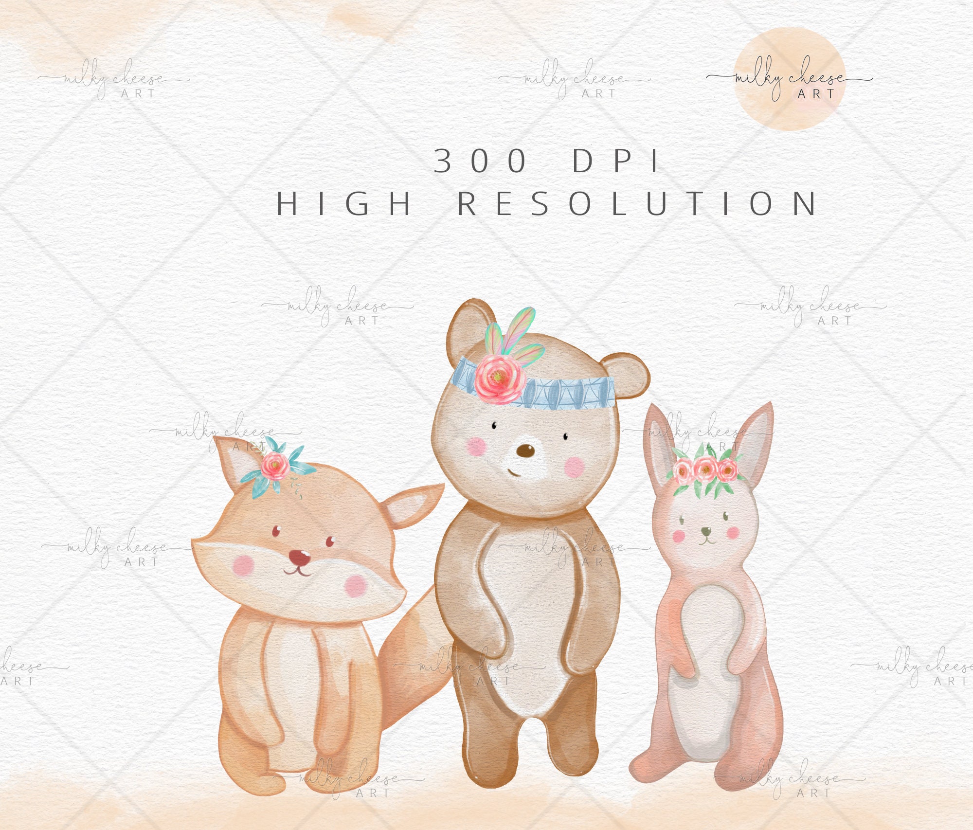 Woodland Nursery Clipart, Tribal Woodland Animals, Woodland Animals ...